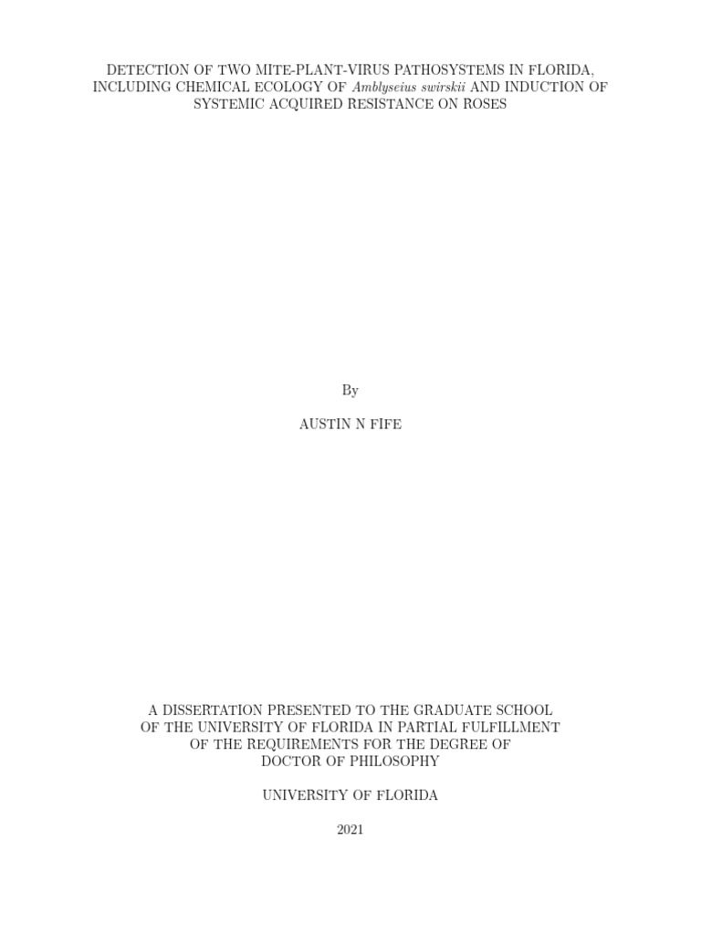 Mite-Virus Detection in Florida Roses | PDF