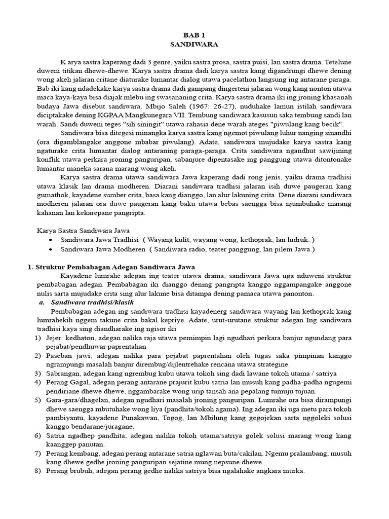 Bab 1. Sandiwara | PDF
