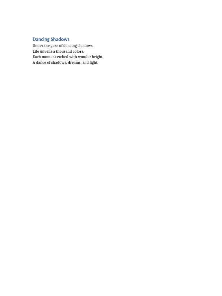 Dancing Shadows | PDF