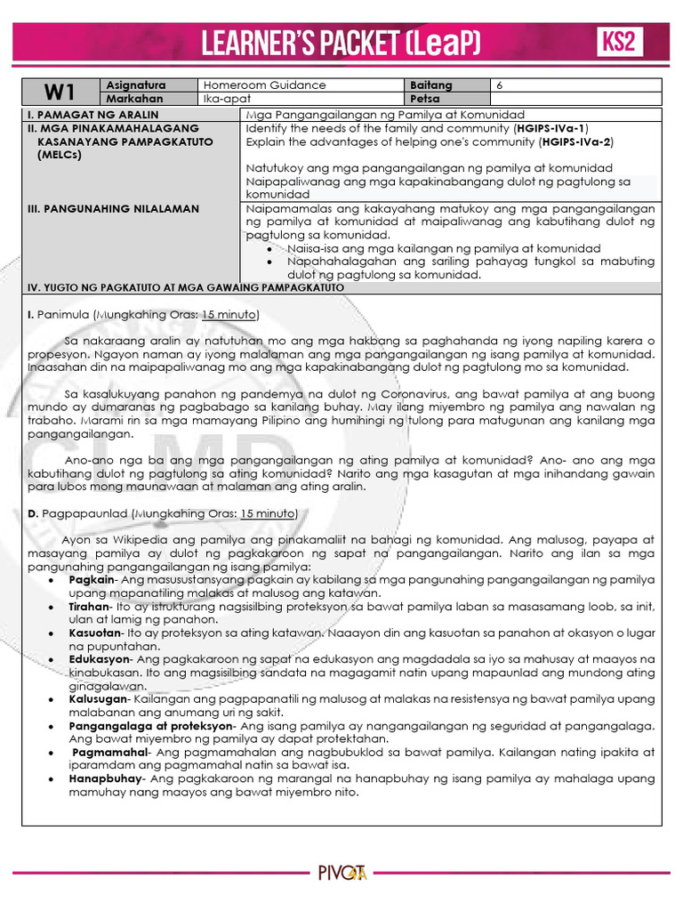 Q4 HGP 6 Week1 | PDF