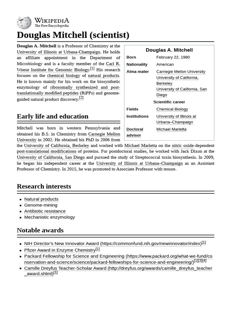 Douglas Mitchell (Scientist) | PDF | Biotechnology | Biochemistry