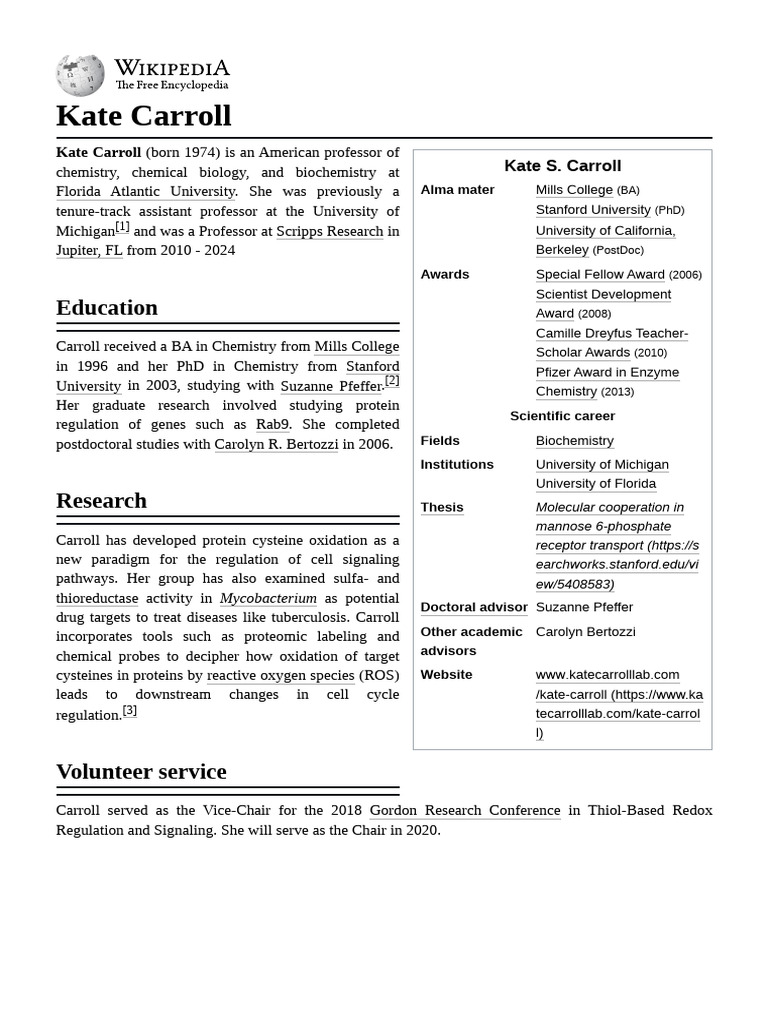 Kate_Carroll | PDF | Biochemistry | Chemistry