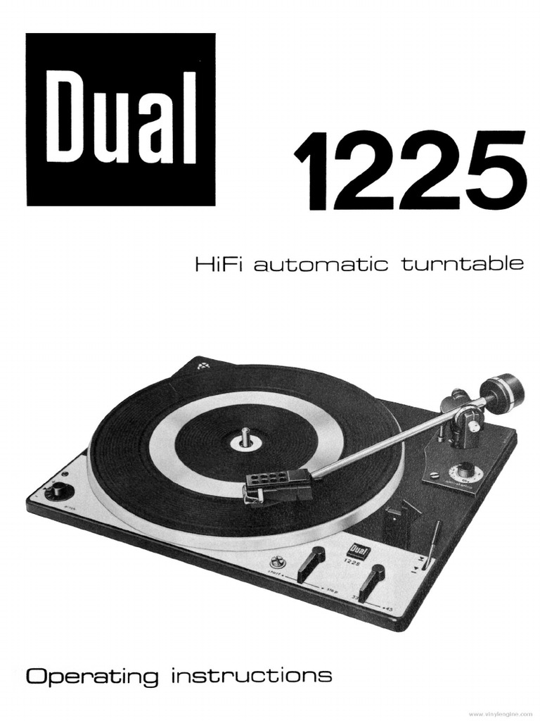 Dual 1225 Operators Manual | PDF