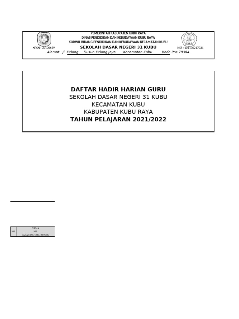 Absen Guru 2021-2022 | PDF