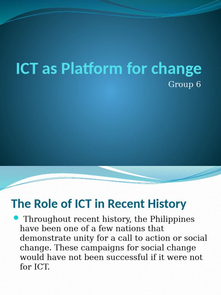 Ict As Platform For Change 1 | PDF | Philippines