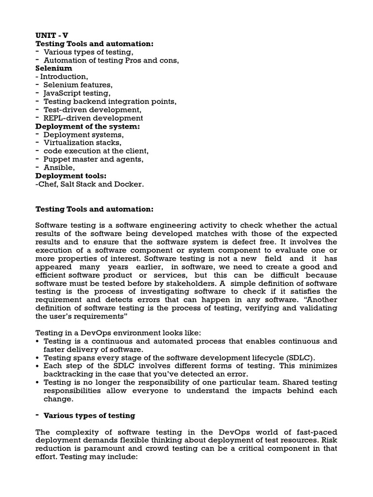 Unit 5-dev | PDF | Selenium (Software) | Virtualization