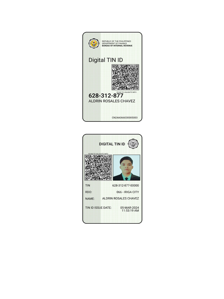 Aldrin R. Chavez TIN card | PDF