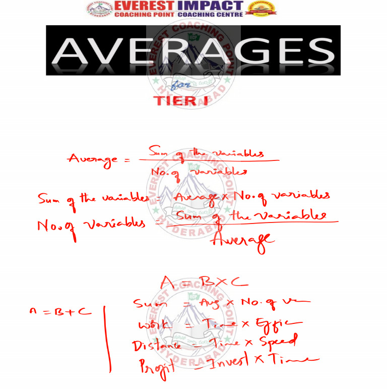 AVERAGES CLASS NOTES-1 | PDF