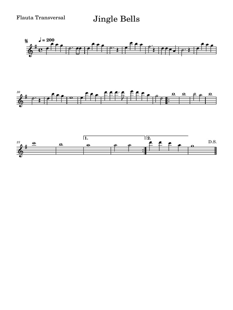 Jingle Bells FLIARMONICA ENSV-Flauta Transversal | PDF