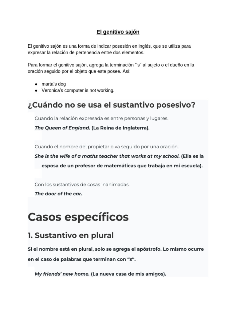 Genitivo sajón | PDF