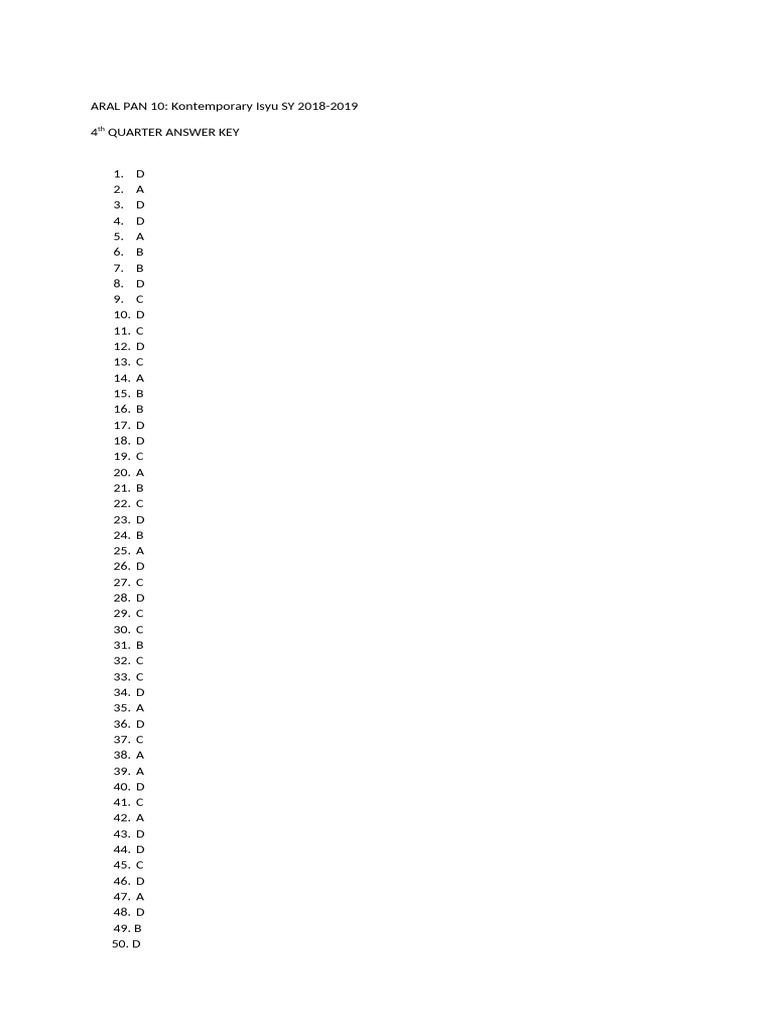 Grade 10 AP Q 4 Sy 18-19 - Ka | PDF