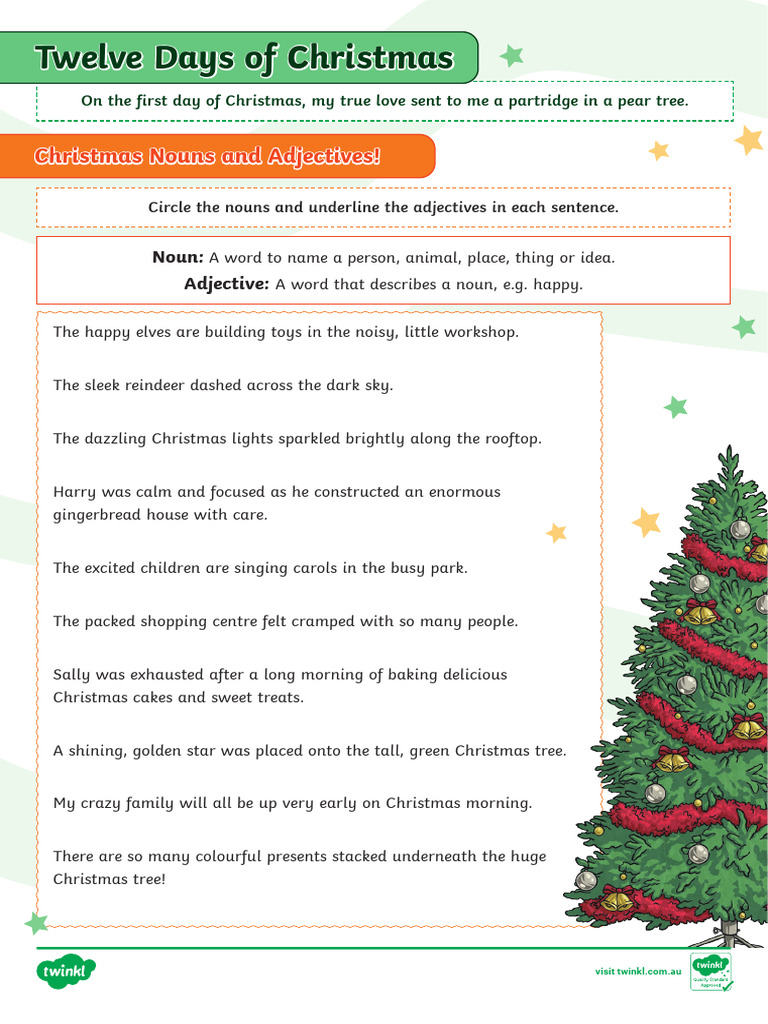 Christmas Nouns and Adjectives | PDF