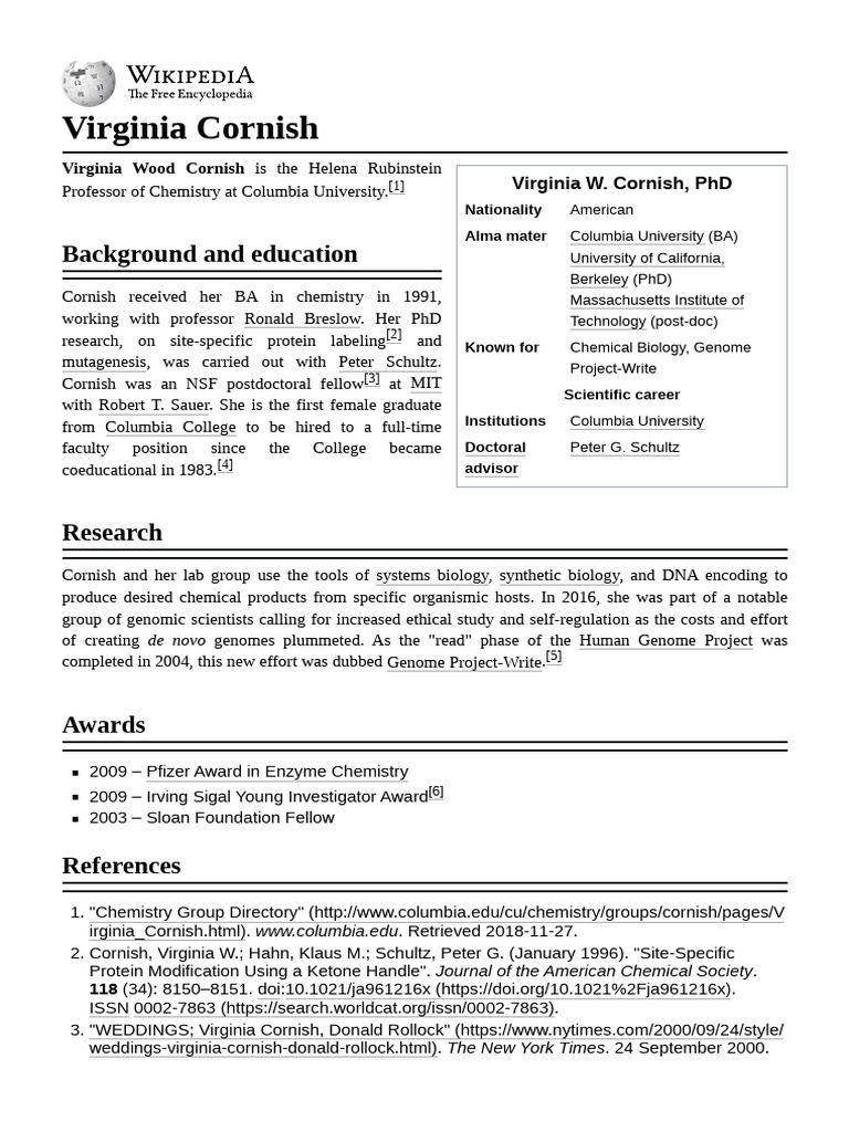 Virginia_Cornish | PDF | Biotechnology | Genetics