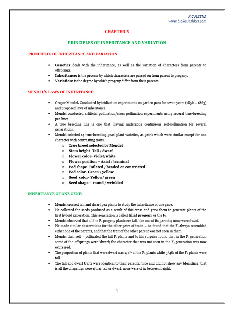 Mendel's Laws of Inheritance Explained | PDF | Dominance (Genetics ...