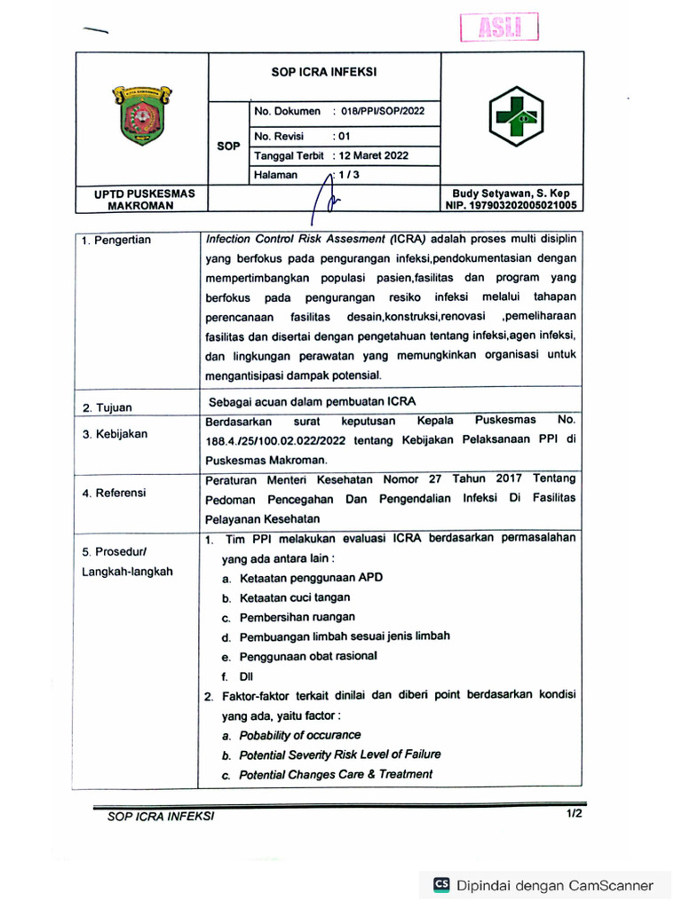 18 Sop Icra Infeksi | PDF