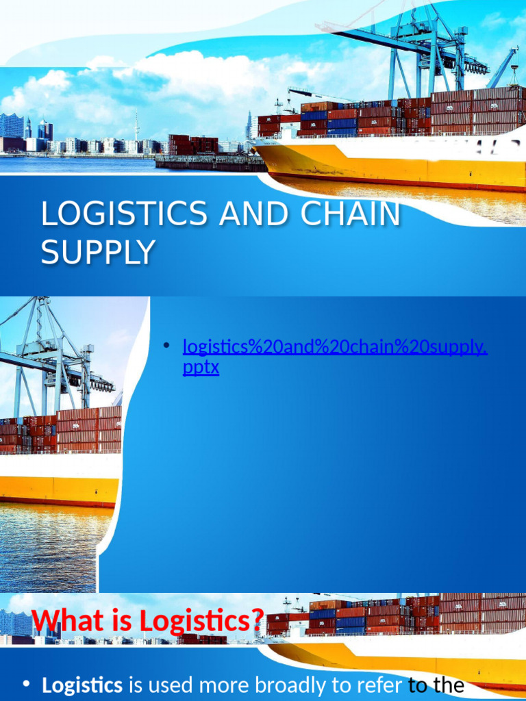 Logistics and Chain Supply | PDF | Logistics | Warehouse