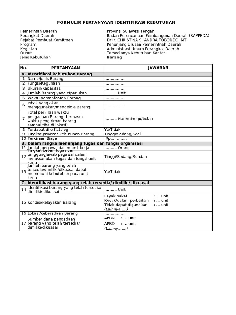 Tabel Perencanaan PBJ - Biro PBJ | PDF