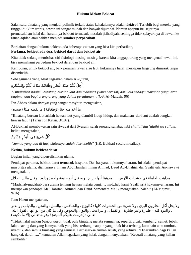 Hukum Makan Bekicot | PDF Hukum Makan Bekicot | PDF