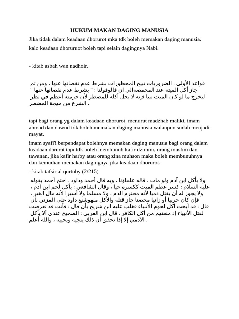 HUKUM MAKAN DAGING MANUSIA | PDF