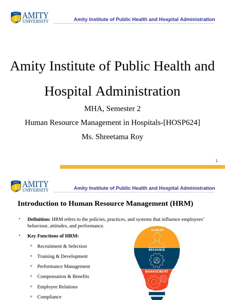 Amity Institute of Public Health and Hospital Administration | PDF ...