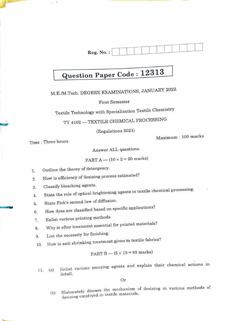 First Semester Previous Year Question Papers | PDF