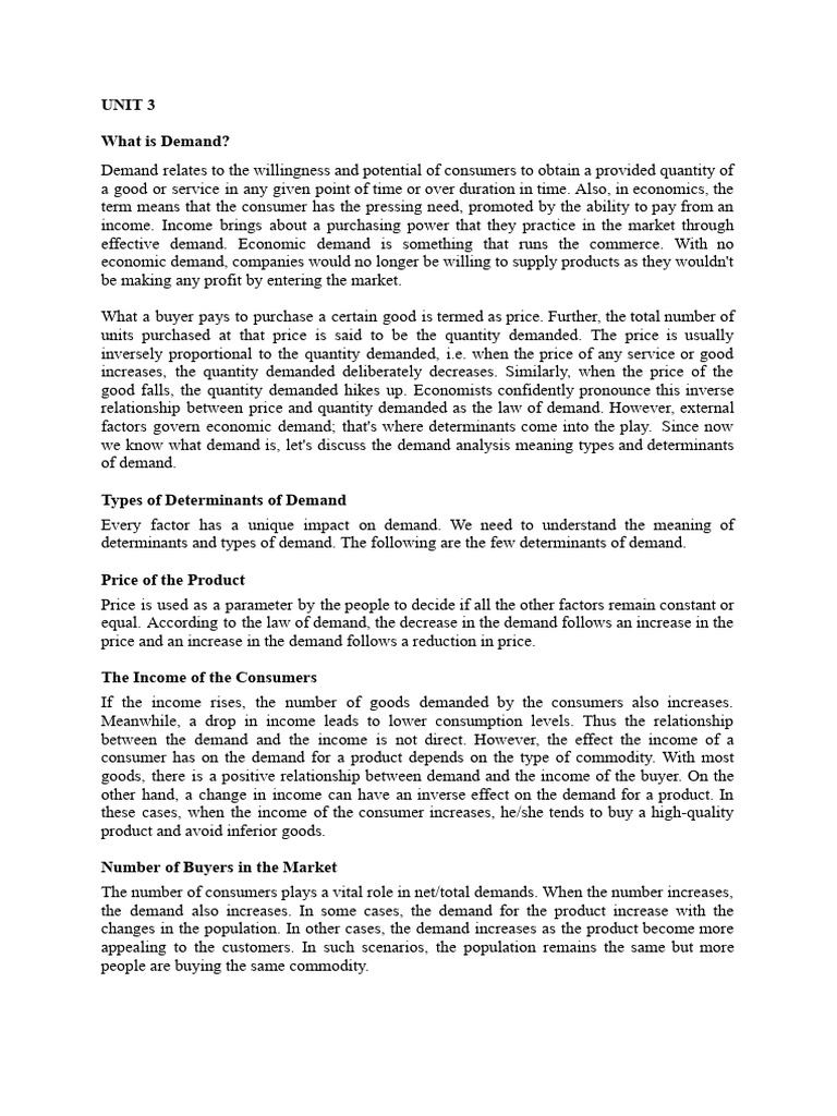 Unit 3 Eco | PDF | Demand | Elasticity (Economics)