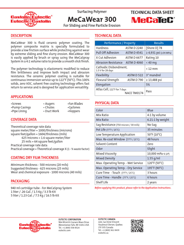 MeCaTeC MeCaWear 300 Surface Polymer Ceramic Coating | PDF | Industrial Processes | Physical ...