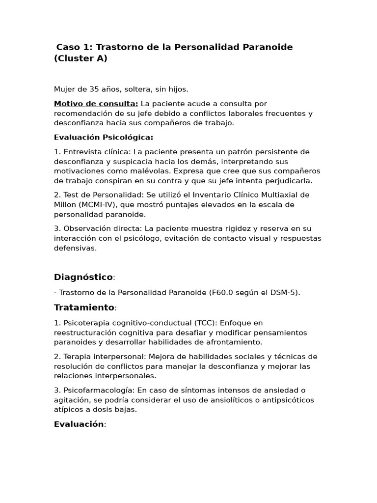Diagnóstico y Tratamiento de Trastornos de Personalidad | PDF | Terapia ...