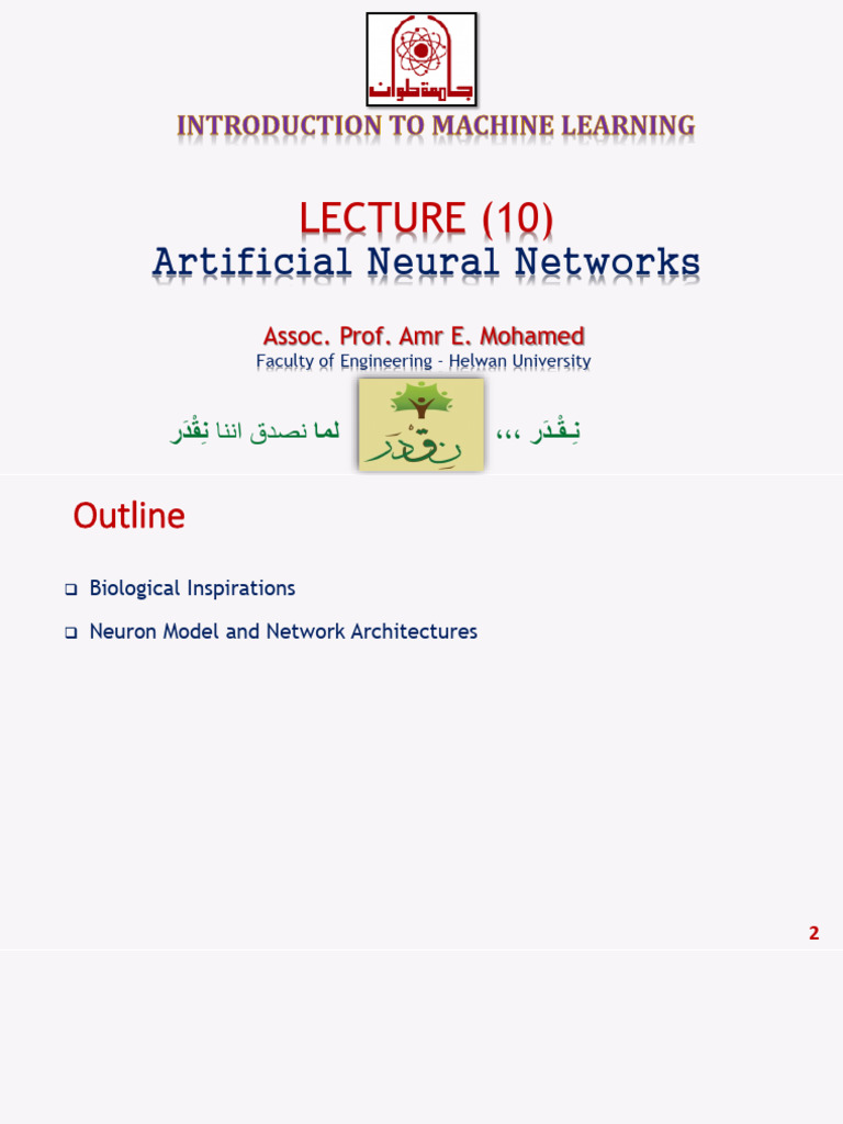 ML-Lec10-Artificial Neural Networks | PDF | Neuron | Axon