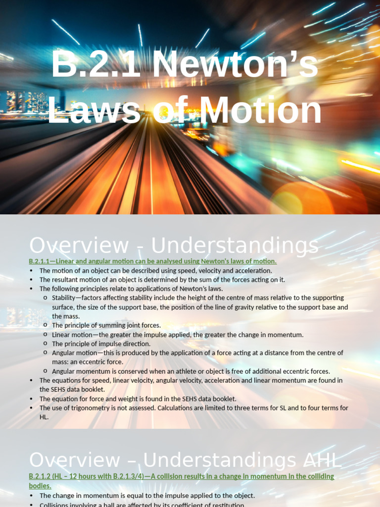 Newton's Laws in Sports Physics | PDF | Force | Momentum