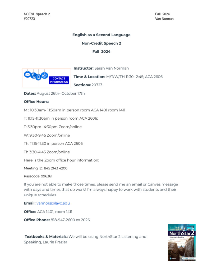 Esl Nc24ce 20723 Vannormans Fall2024 | PDF | Plagiarism | Academic Dishonesty