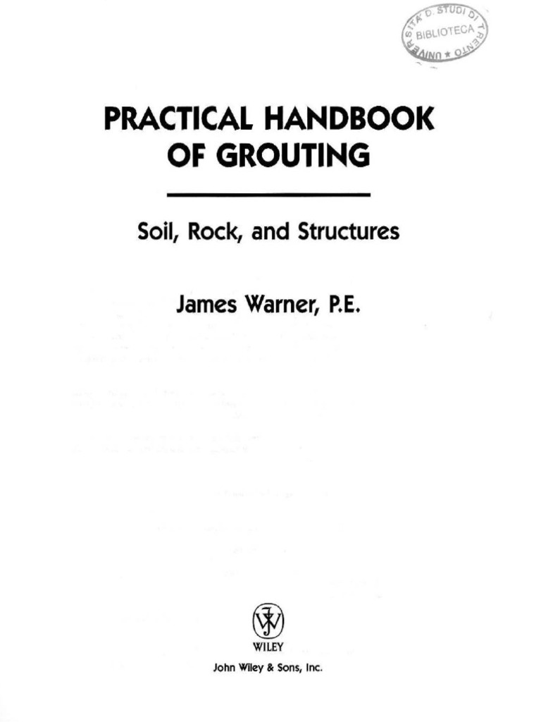 Grouting Handbook for Soil and Structures | PDF | Concrete | Materials