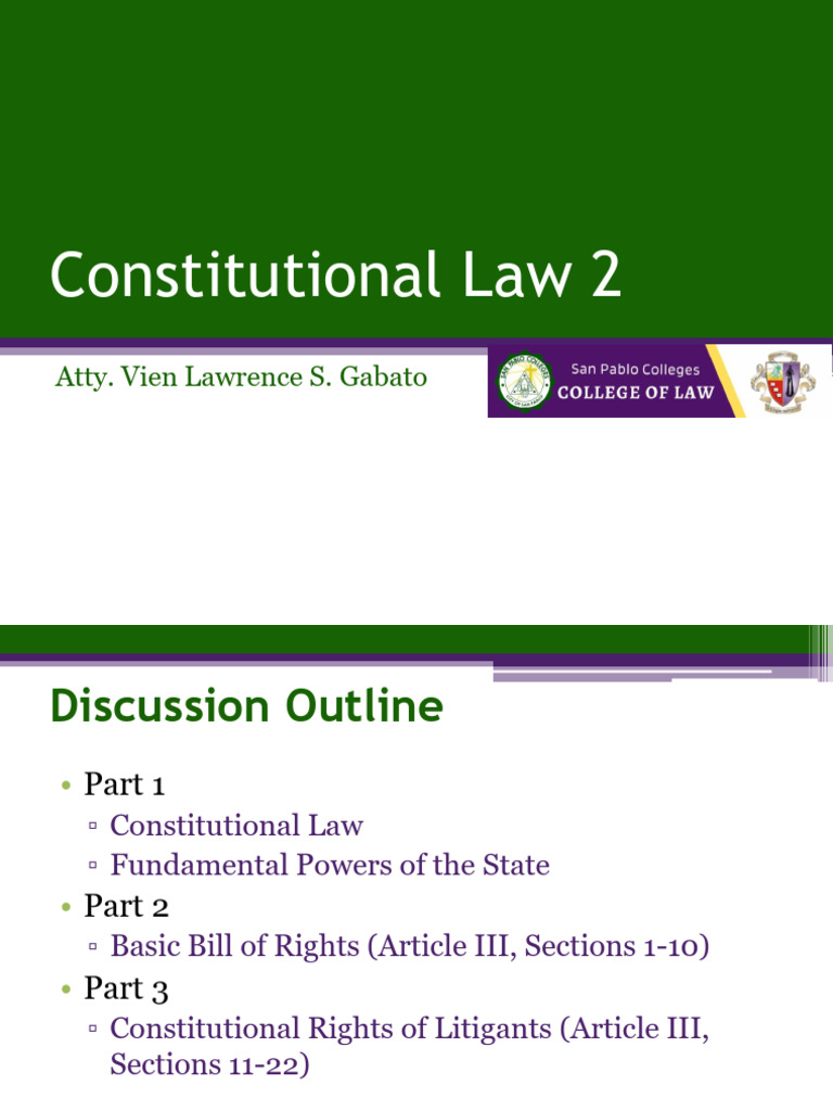 Slides_Constitutional Law 2 2024_SPC | PDF | Eminent Domain | Taxes