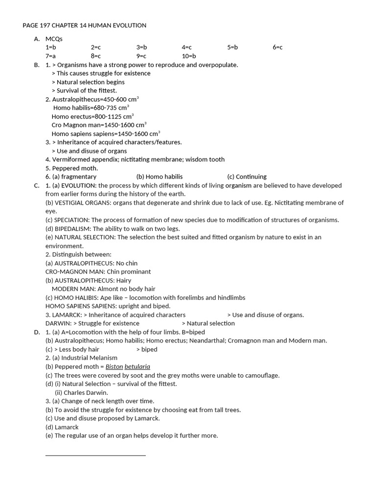 Chapter 14 Human Evolution | PDF | Homo | Bipedalism