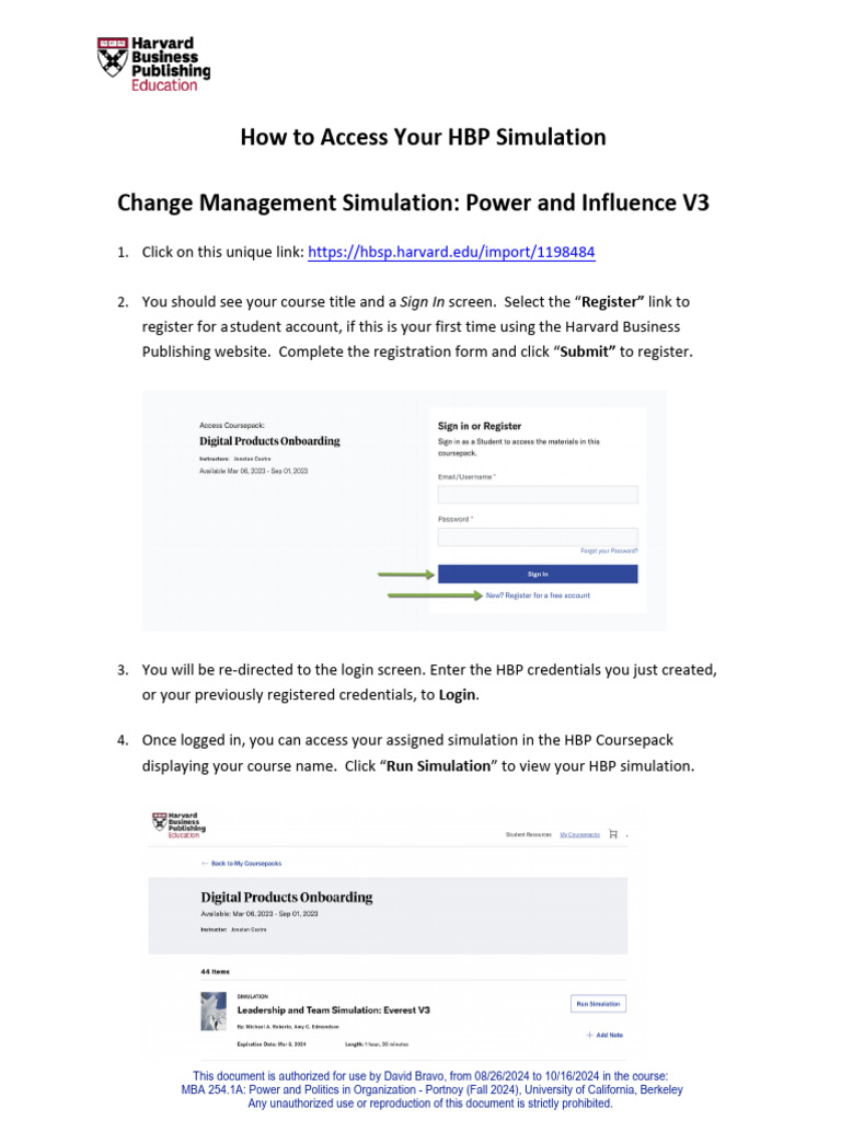How To Access Your HBP Simulation | PDF