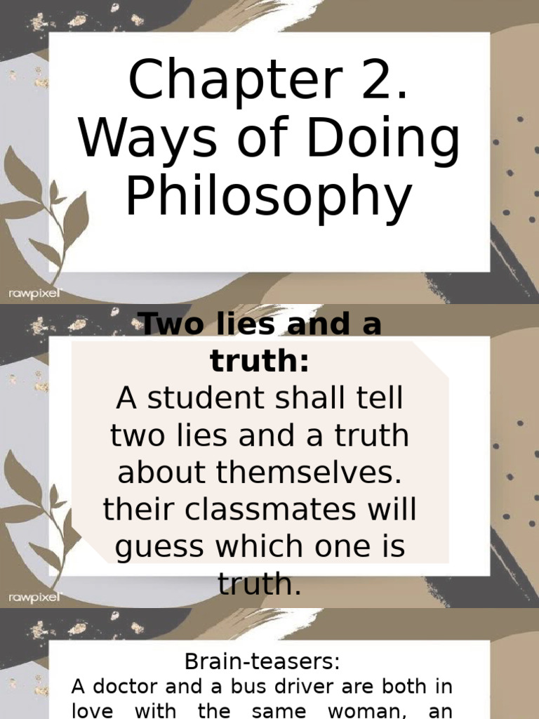_Philosophy-lesson-2.-methods-of-philosophizing-2 | PDF | Truth | Fallacy