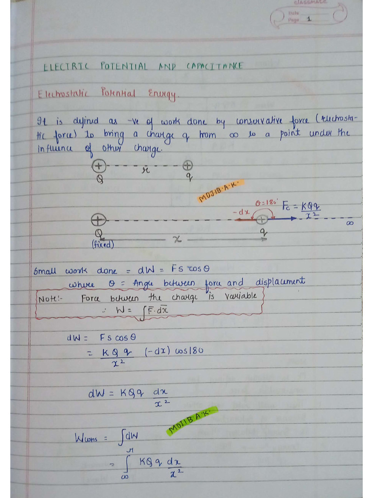 Electrostatic Potential Capacitance | PDF