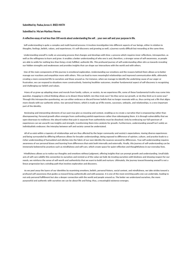 Self Understand WPS Office | PDF | Thought | Self Awareness