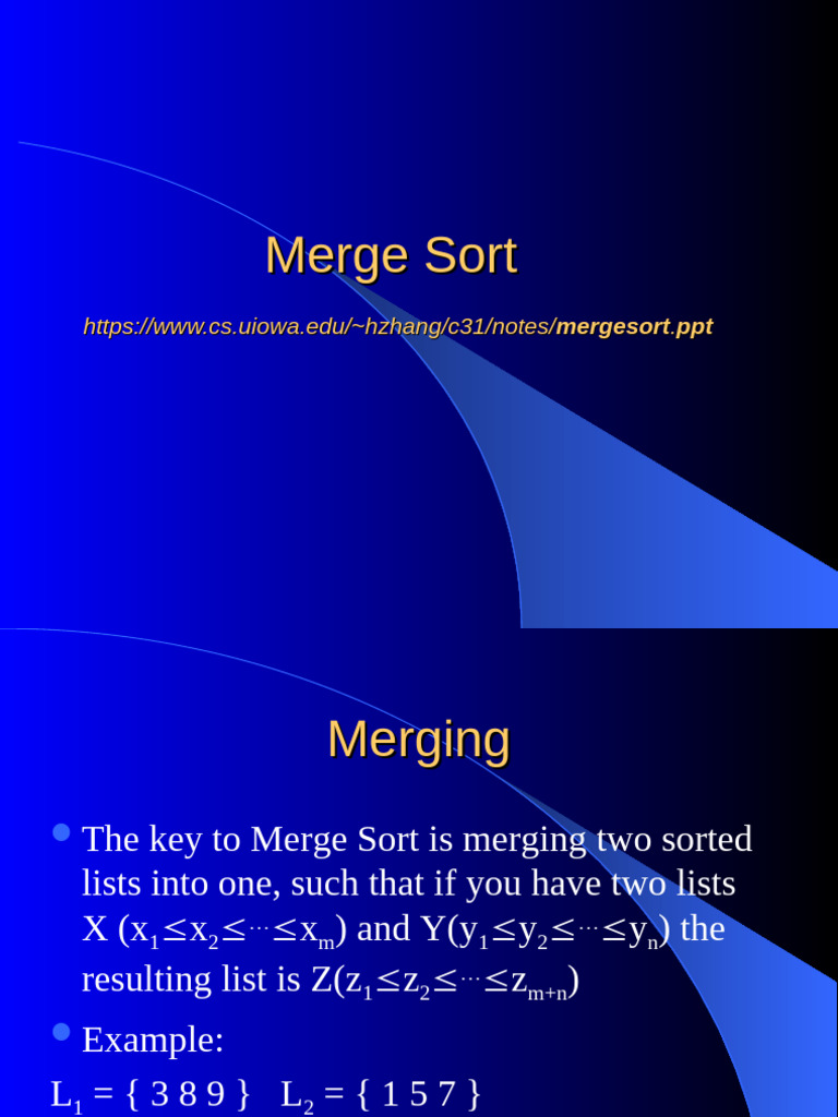 Lec-2 MergeSort | PDF | Applied Mathematics | Computer Programming