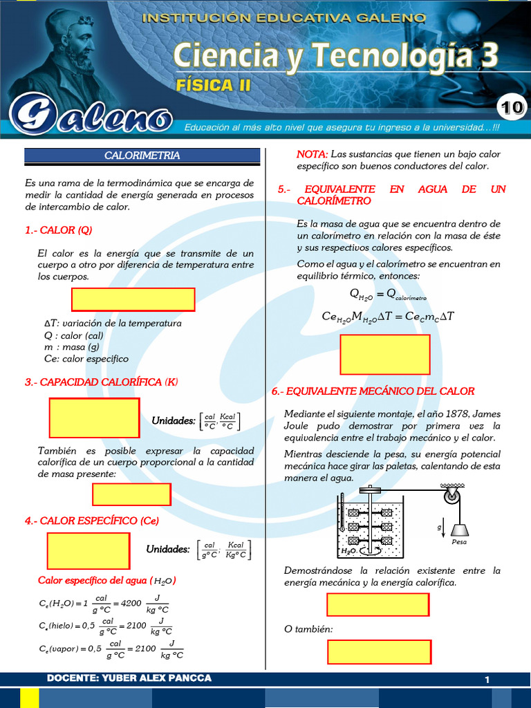 Sesi N 10 Tercero | PDF | Calor | Química
