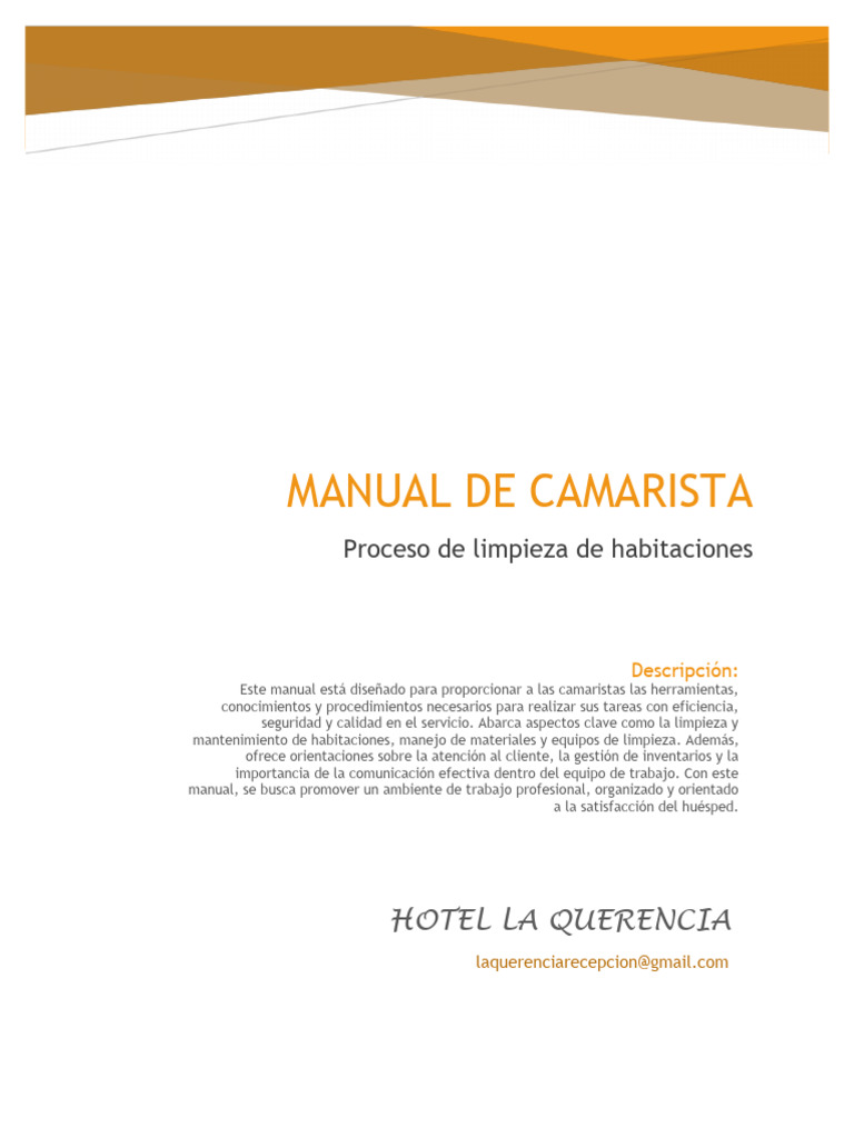 Manual de Camarista | PDF | Hotel