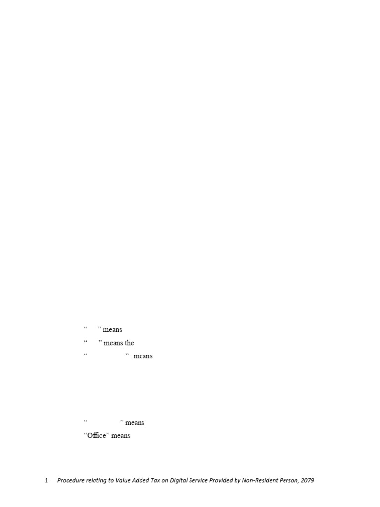 VAT Procedure For Non Resident Person, 2079 | PDF | Taxes | Value Added Tax