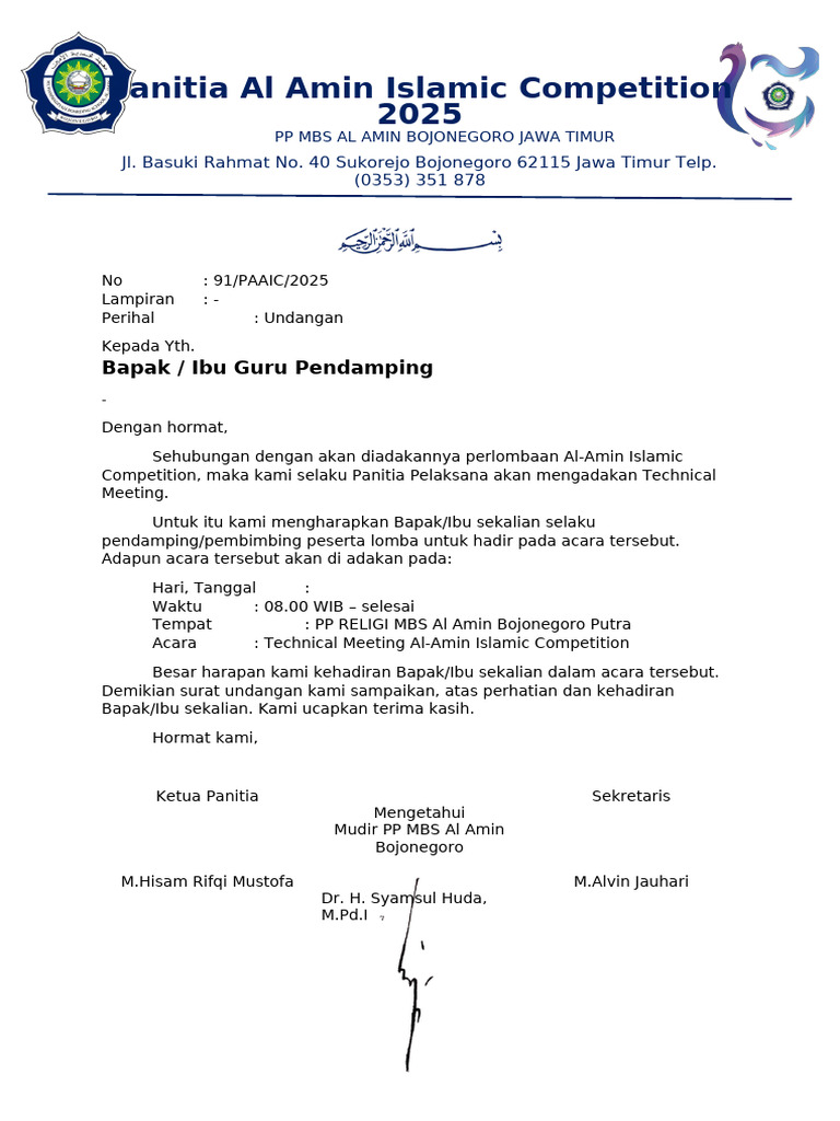 Surat Undangan TM | PDF