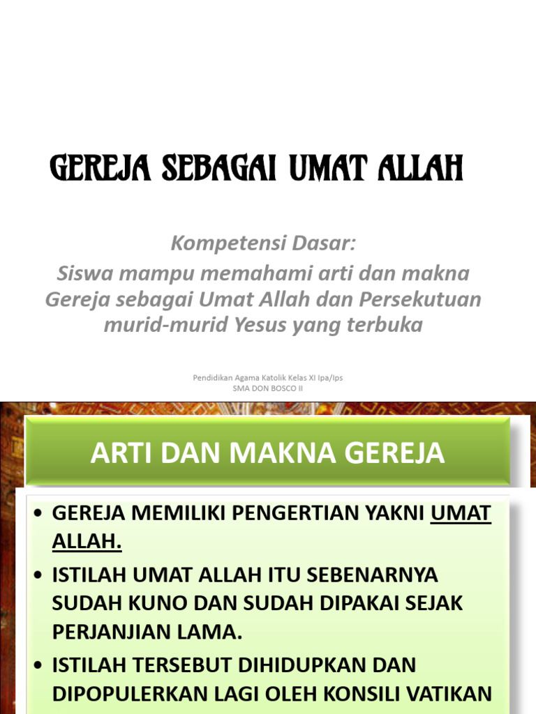 Gereja Sebagai Umat Allah | PDF
