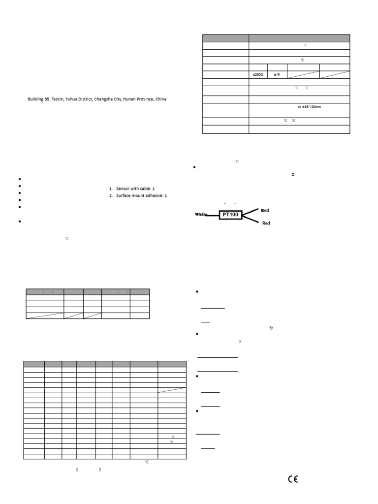 RK220-01 Paste Type Temperature Sensor User Manualv1.0 | PDF ...