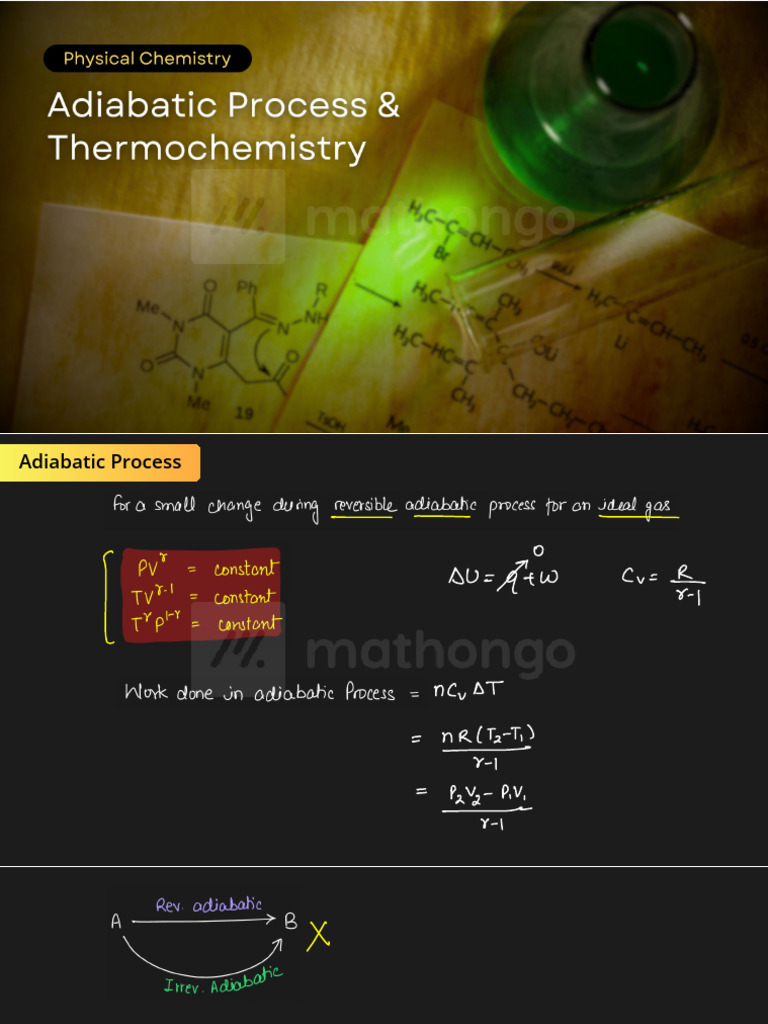03 - Adiabatic Work & Thermochemistry | PDF | Quantity | Applied And ...