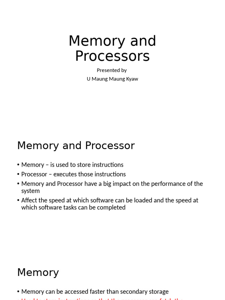 Memory and Processors | PDF | Read Only Memory | Computer Data Storage