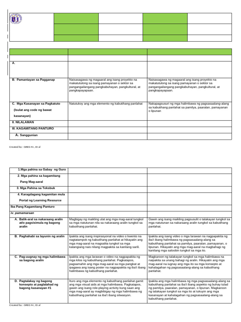 DLL ESP9 Q1 WK1 | PDF