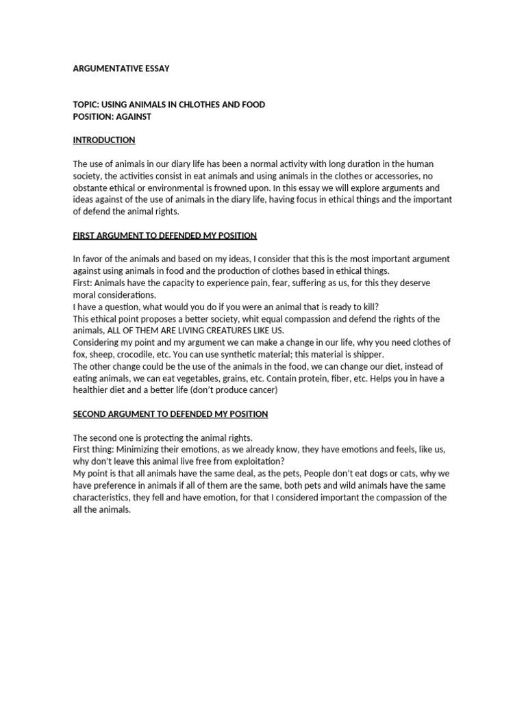 Arguments Against Using Animals for Food and Clothing | PDF