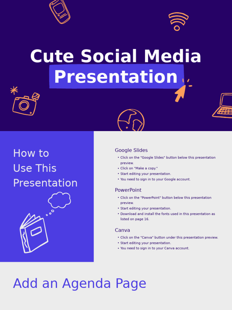 Purple and Orange Fun Doodles and Blobs Cute Social Media Creative ...